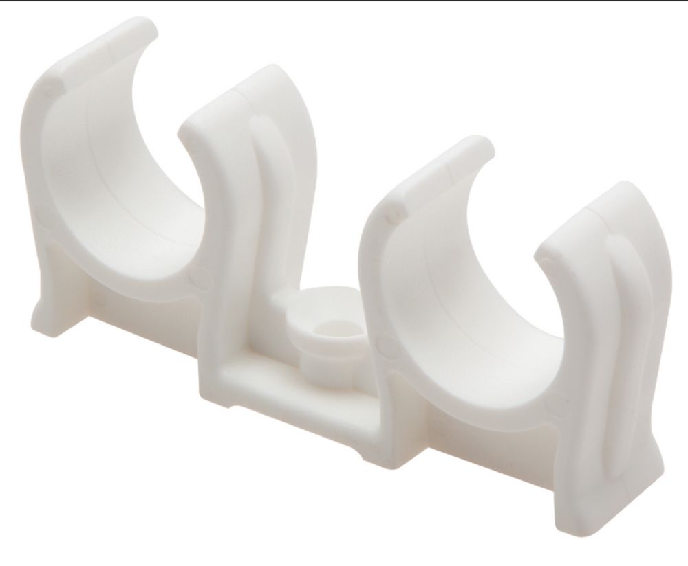 Talon 22mm Double Snap-On Pipe Clips 10 Pack - Screwfix