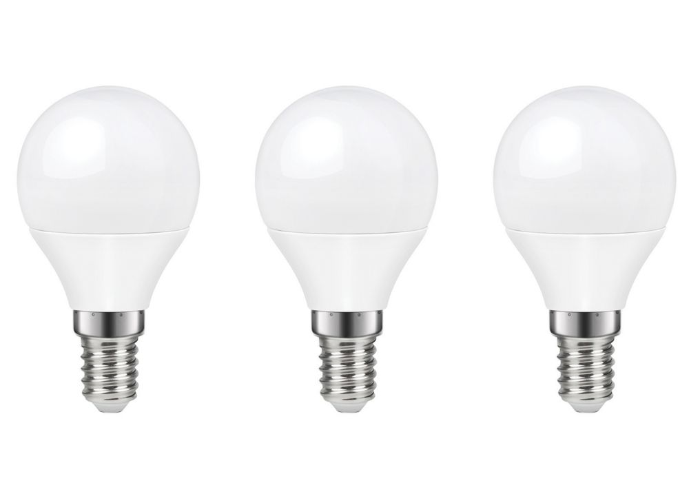 LAP E14 Mini Globe LED Light Bulb 470lm 4.2W 3 Pack - Screwfix