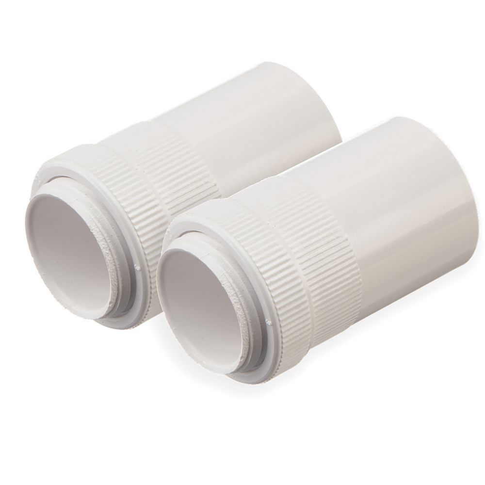 Deta TTE Male Conduit Adaptors 20mm White 2 Pack - Screwfix