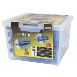 Cobra TripleGrip Universal Wall Fixings 8mm x 41mm 125 Pack - Screwfix