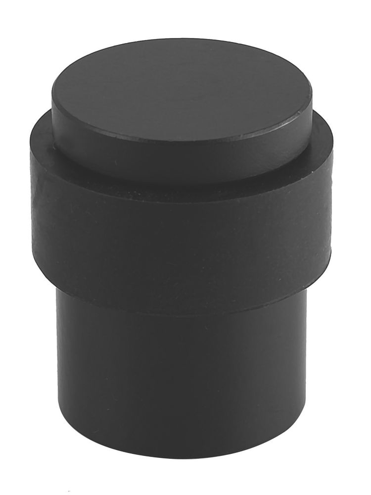 Eclipse Round Buffered Solid Floor Door Stop 30 x 41mm Matt Black ...