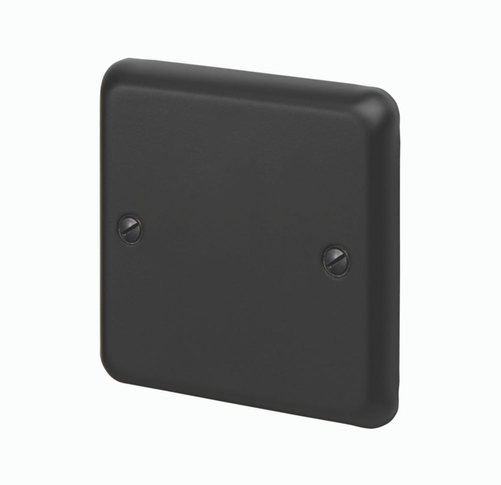 MK Contoura 1-Gang Blanking Plate Black - Screwfix