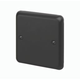MK Contoura 1-Gang Blanking Plate Black - Screwfix
