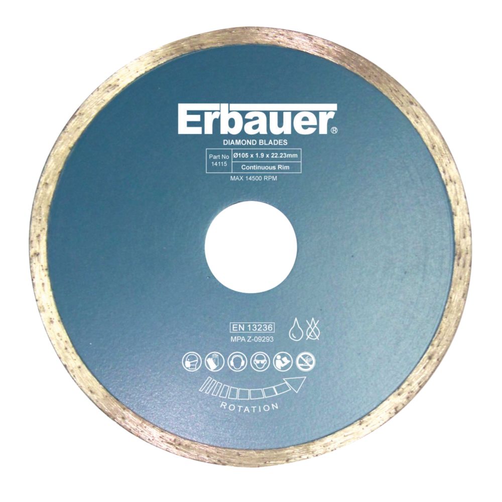 Erbauer Tile Diamond Blade 105mm x 22.23mm - Screwfix