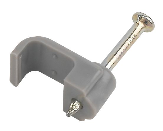 LAP Grey Flat Single Cable Clips 1-1.5mm 100 Pack - Screwfix