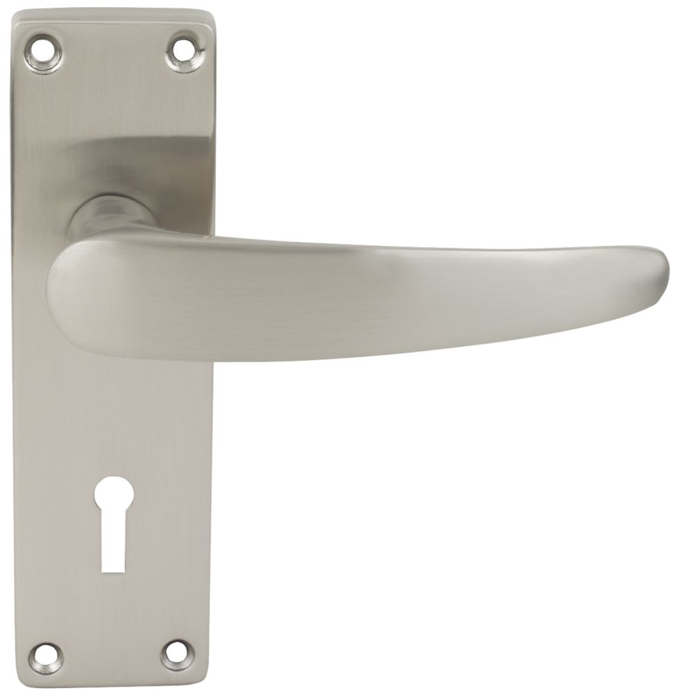 Smith & Locke Elegance Fire Rated Lock Door Handles Pair Brushed Nickel ...