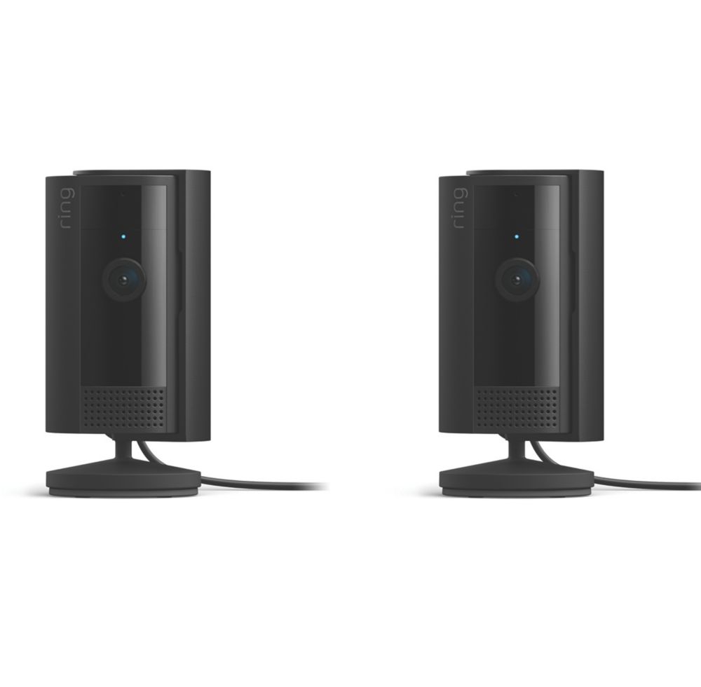 Ring Mains-Powered Black Wired 1080p Indoor Cylinder Smart Cameras (2nd ...