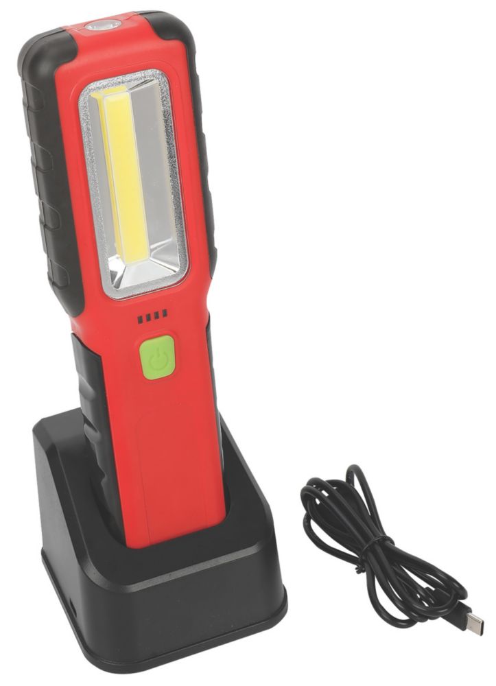 LAP Rechargeable LED Inspection Light Red/Black 650lm - Screwfix