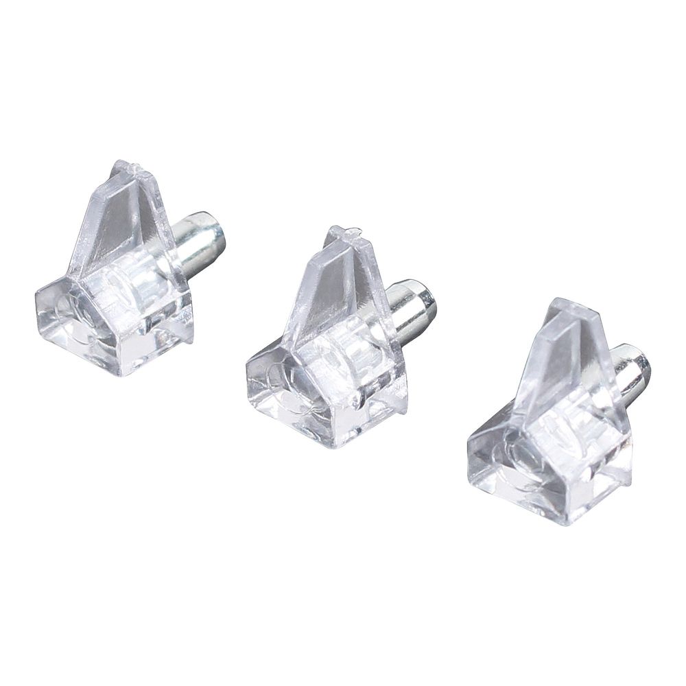 Essentials MDF Flat Shelf Supports Clear 50 Pack - Screwfix