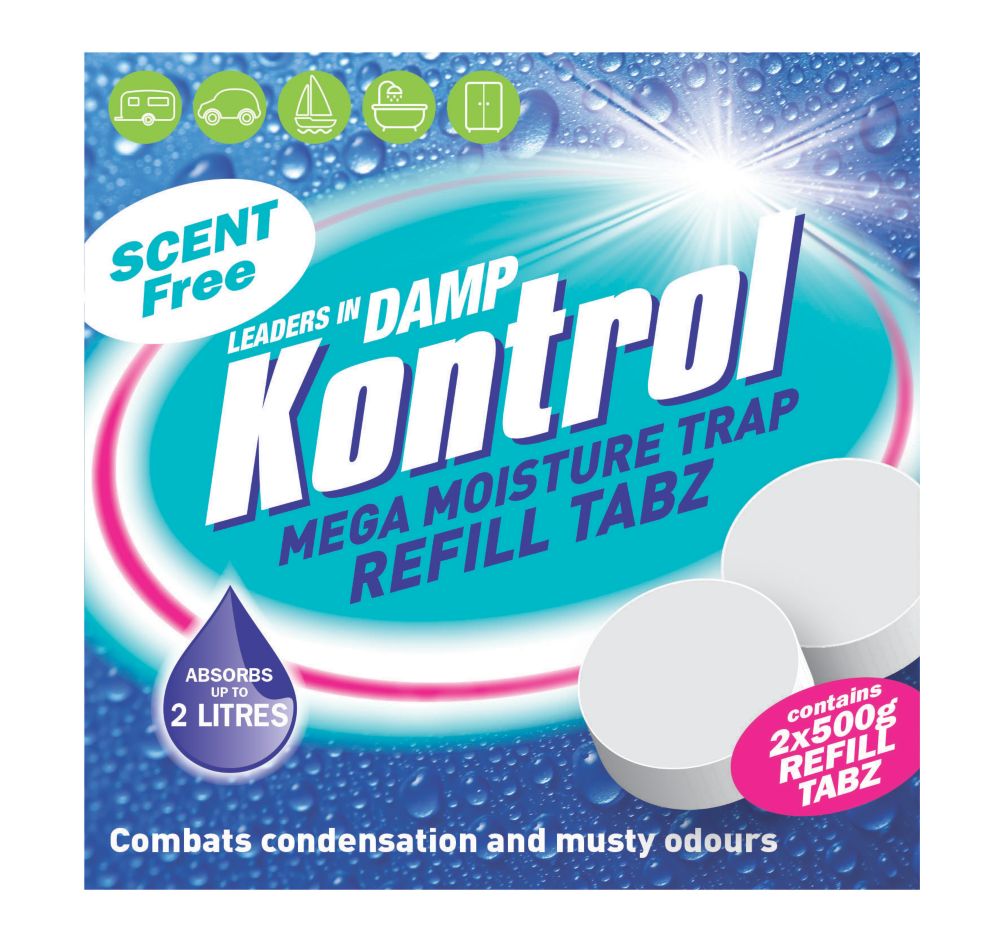 Kontrol Mega Moisture Refill Tabs 450g 2 Pack - Screwfix