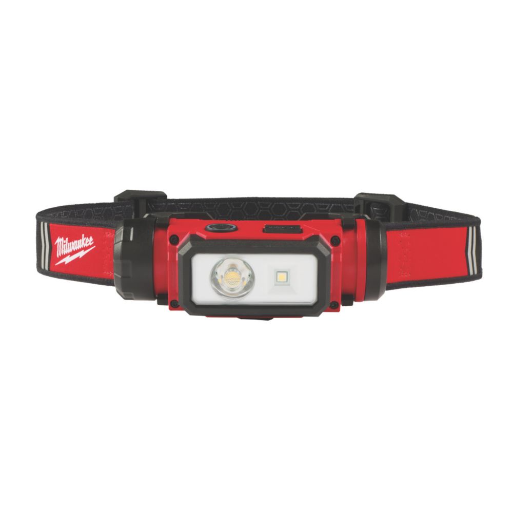 Milwaukee L4 HL2-301 Rechargeable LED Headlamp Black/Red 600lm - Screwfix