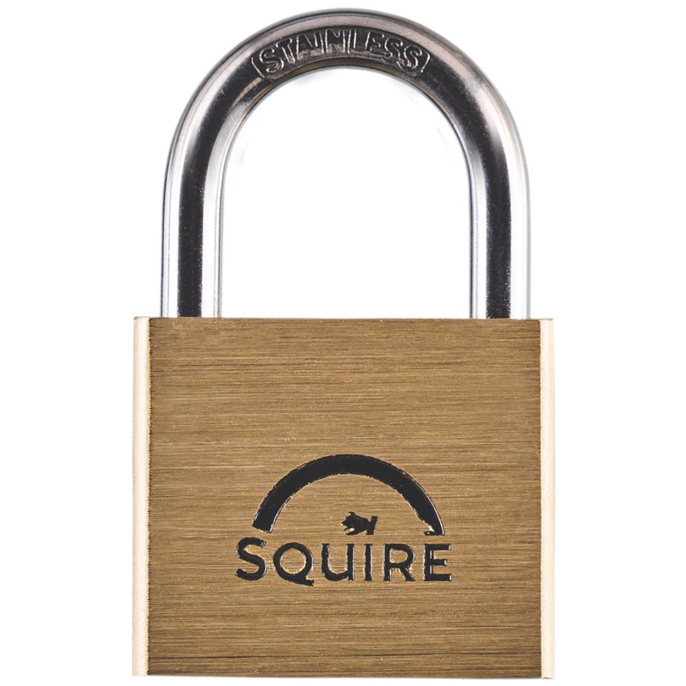 Squire LN4S Brass All-Weather Marine Padlock 39.5mm - Screwfix