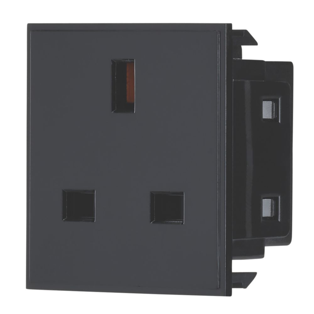 Contactum Grid 13A Unswitched Modular Socket Black - Screwfix