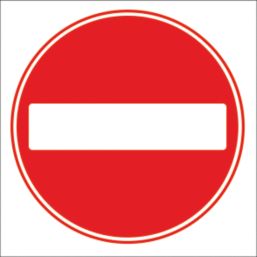 No Entry Symbol Non-Reflective Stanchion Sign 450mm x 450mm - Screwfix