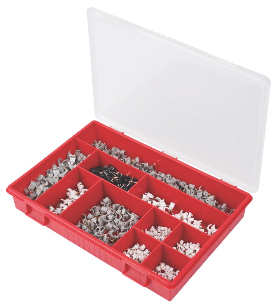 Tower Cable Clip Selection Box 1.5 - 7mm² 800 Pieces - Screwfix