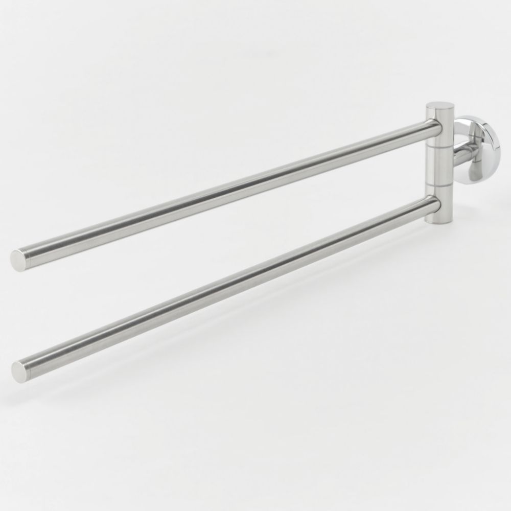 Ormara Twin Towel Rail Sliver 432mm x 55mm x 93mm - Screwfix