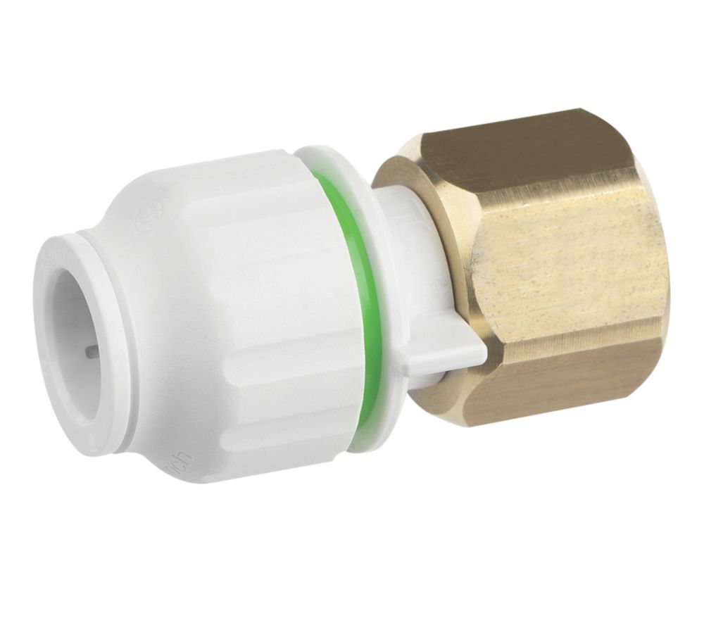 Flomasta Plastic Push-Fit Straight Tap Connector 15mm x 3/4" - Screwfix