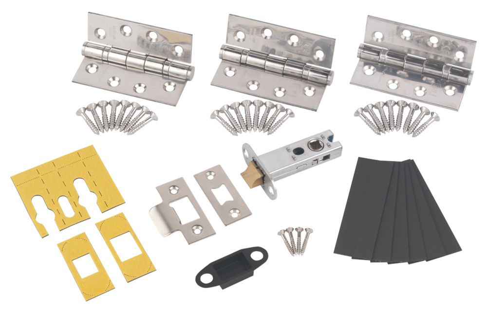 Smith & Locke Fire Rated Fire Door Latch Pack Polished Stainless Steel ...