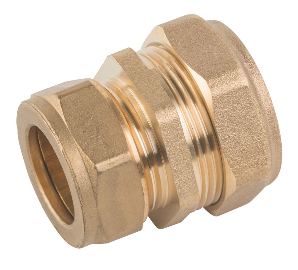 Midbrass Brass Compression Reducing Coupler 10mm x 1/2" - Screwfix