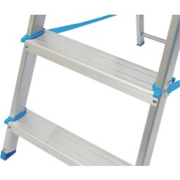Mac Allister Aluminium 1.88m 6 Step Platform Step Ladder - Screwfix