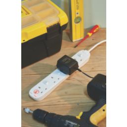 Masterplug 13A 4-Gang Switched Surge-Protected Extension Lead 1m - Screwfix