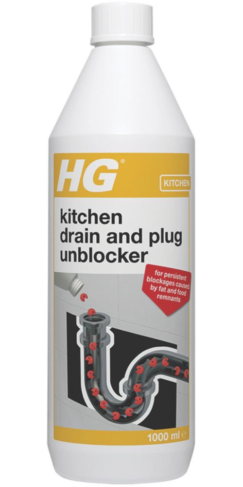HG Kitchen Drain & Plug Unblocker 1Ltr - Screwfix
