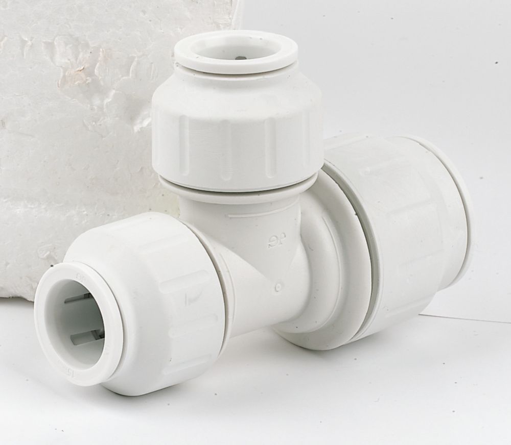 JG Speedfit Plastic Push-Fit Reducing Tee 22mm x 15mm x 15mm - Screwfix