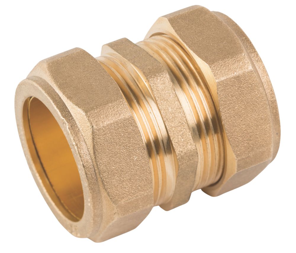 Midbrass Brass Compression Adapting Female Coupler 15mm x 1/2" - Screwfix