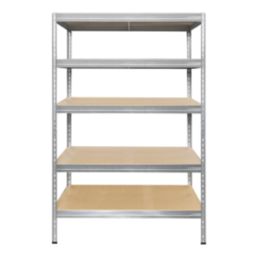 Essentials 5-Tier Metal Garage Shelving Unit 1200mm x 600mm x 1800mm ...