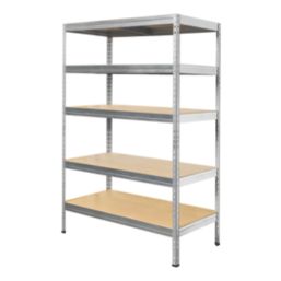 Essentials 5-Tier Metal Garage Shelving Unit 1200mm x 600mm x 1800mm ...