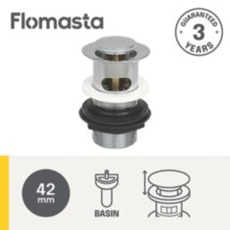 Flomasta Slotted Pop Up Basin Waste Chrome-Plated Brass 32mm - Screwfix