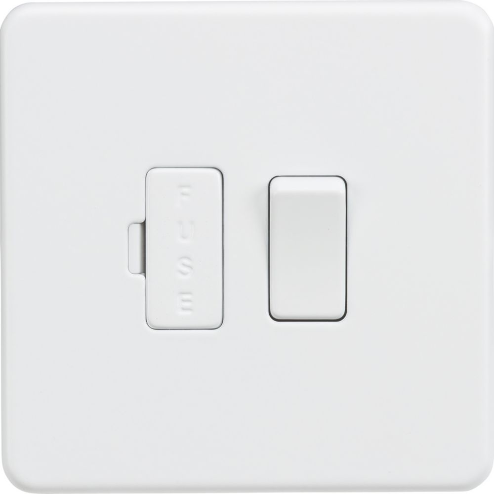 Knightsbridge 13A Switched Fused Spur Matt White - Screwfix