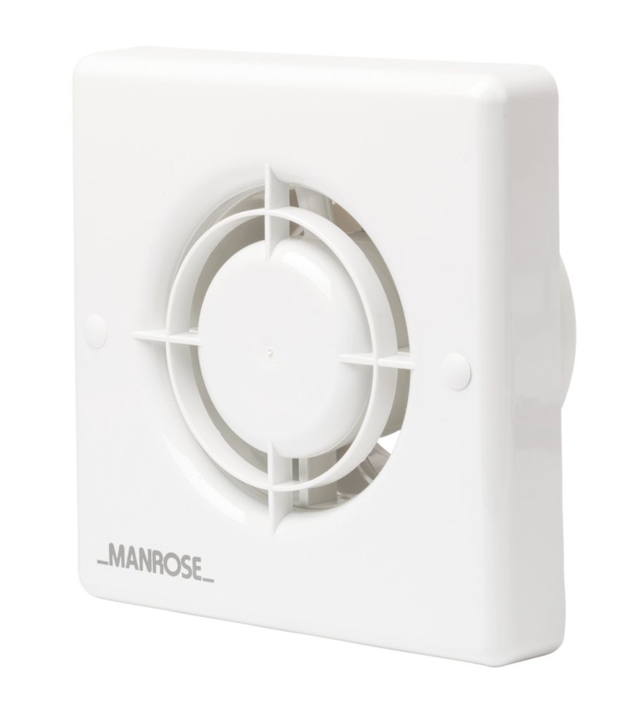 Manrose XF100P 100mm (4") Axial Bathroom Extractor Fan White 240V ...