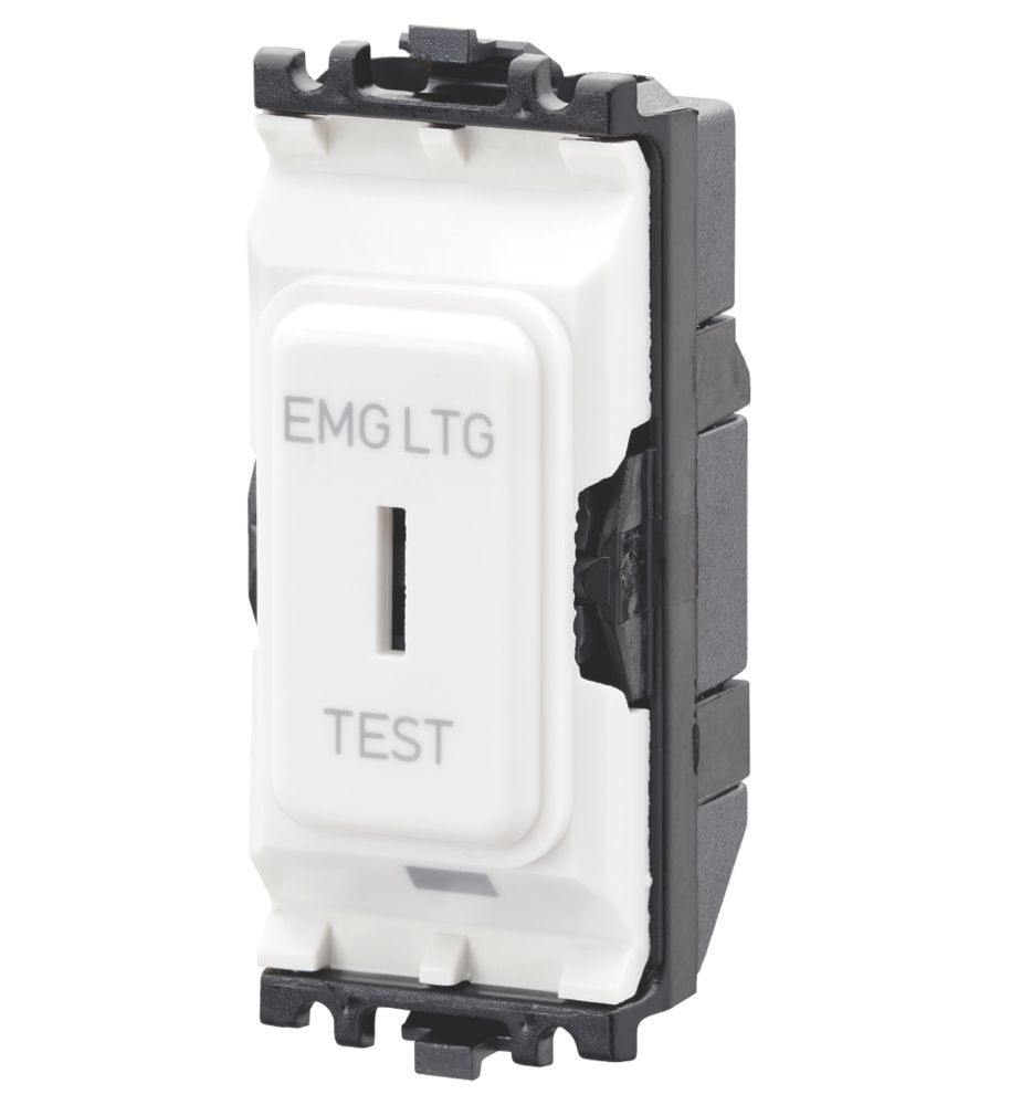 MK Grid Plus 20A Grid DP Key Switch White with Colour-Matched Inserts ...