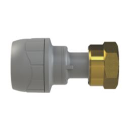 PolyPlumb Enhanced Plastic Push-Fit Straight Tap Connector 15mm x 1/2" - Screwfix