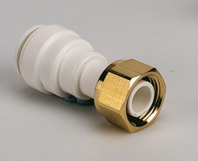 JG Speedfit Plastic Push-Fit Straight Tap Connector 15mm x 3/4" - Screwfix