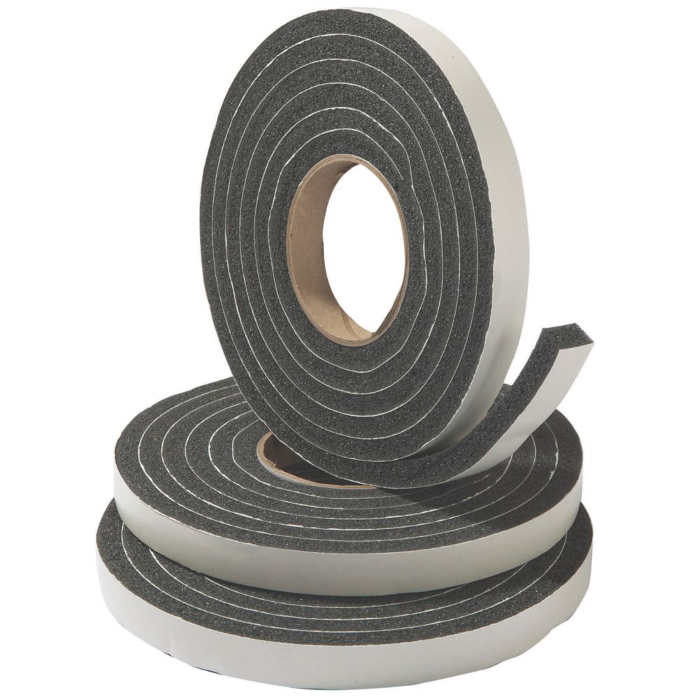 Stormguard Jumbo Rubber Foam Weatherstrips Black 3m 3 Pack - Screwfix