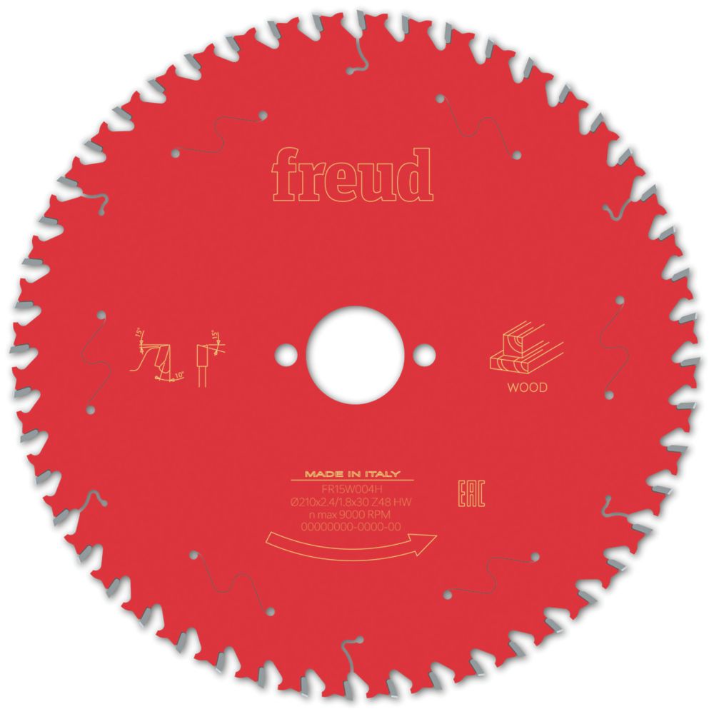 Freud Wood Circular Saw Blade 210mm x 30mm 48T - Screwfix