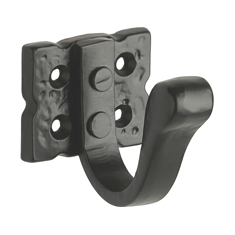 Decohooks Ornate Single Hook Black 50mm - Screwfix