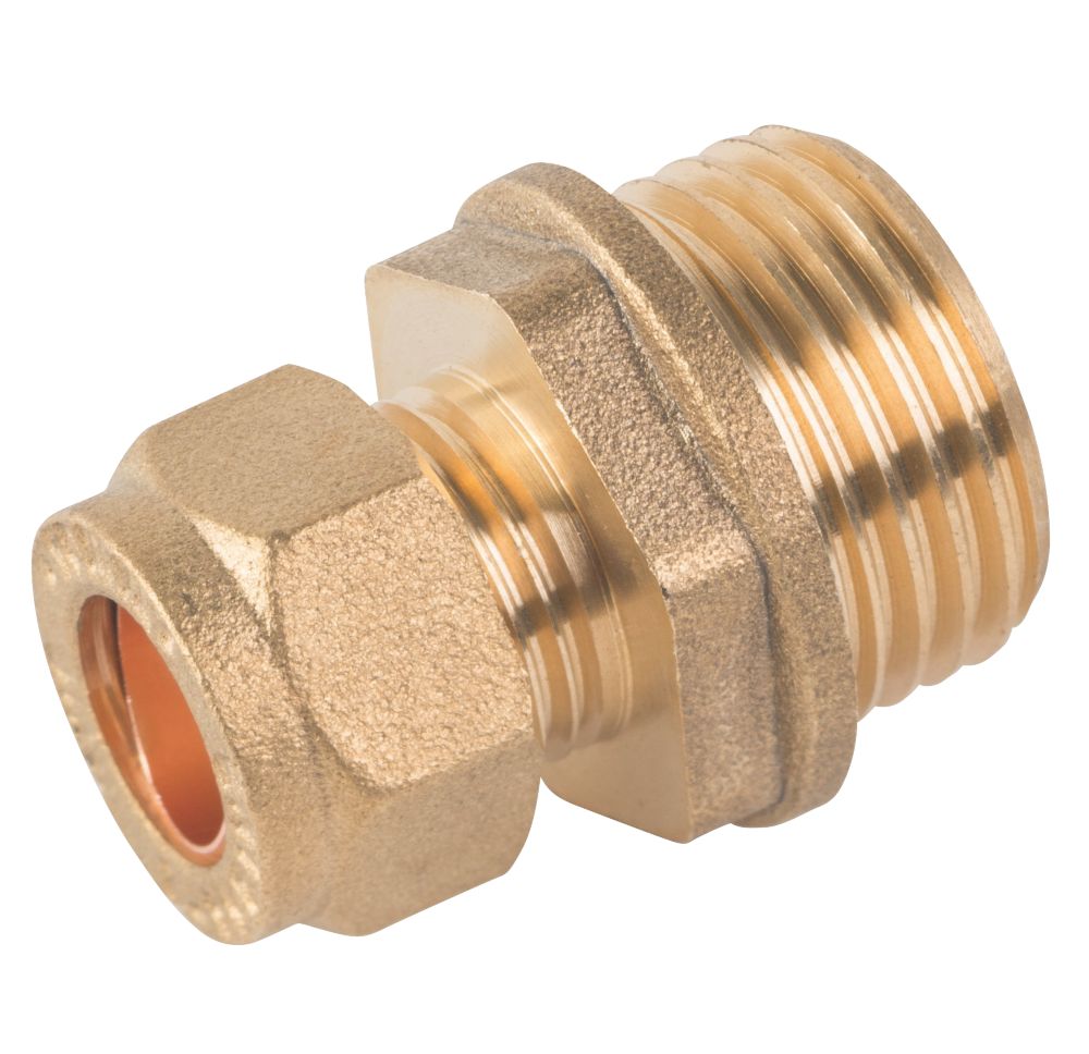 Midbrass Brass Compression Adapting Male Iron Coupler 10mm x 1/2 ...