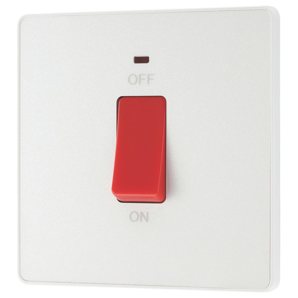 British General Evolve 45A 1-Gang 2-Pole Cooker Switch Pearlescent ...