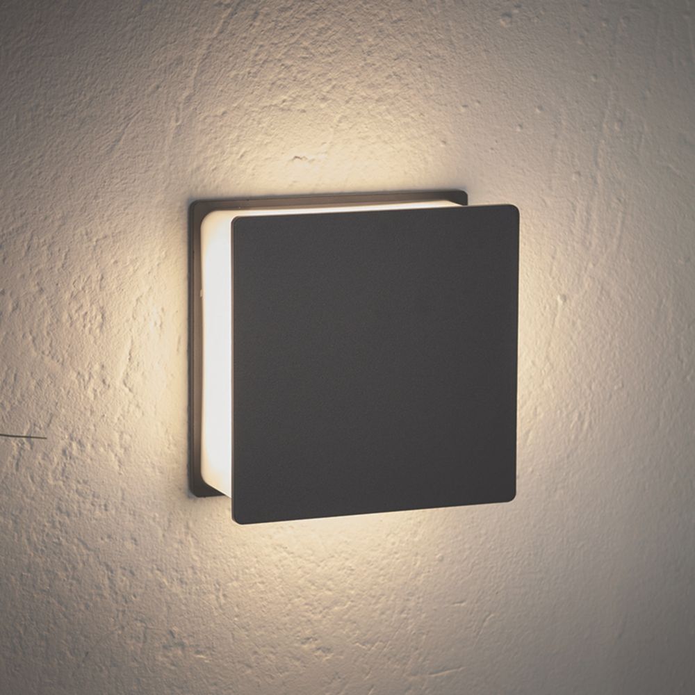 LAP Alba Outdoor LED Wall Light Black 12W 700lm - Screwfix