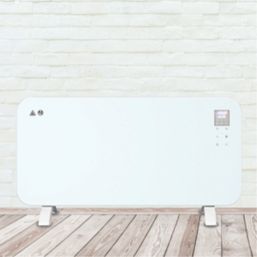 TCP 2kW Electric Portable or Wall-Mounted Glass Panel Heater White ...