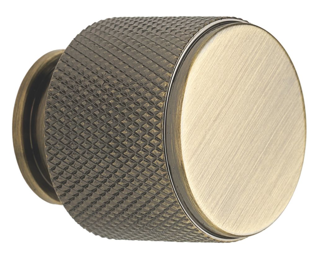 Elite Knobs & Handles Kensington Knurled Cabinet Knob Antique Brass ...