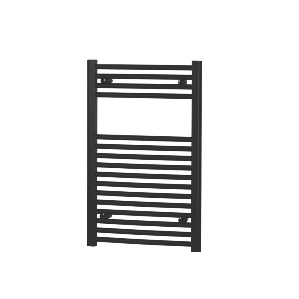 Flomasta 800mm x 500mm 1293BTU Black Curved Towel Radiator - Screwfix