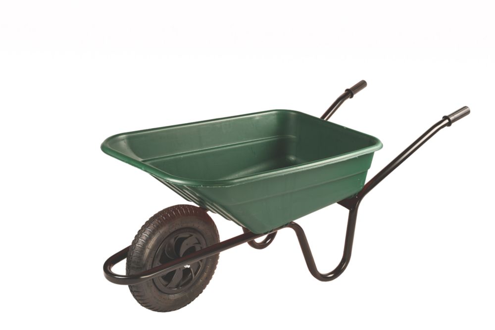 Walsall The Shire Pneumatic Wheels Wheelbarrow Green 90Ltr - Screwfix
