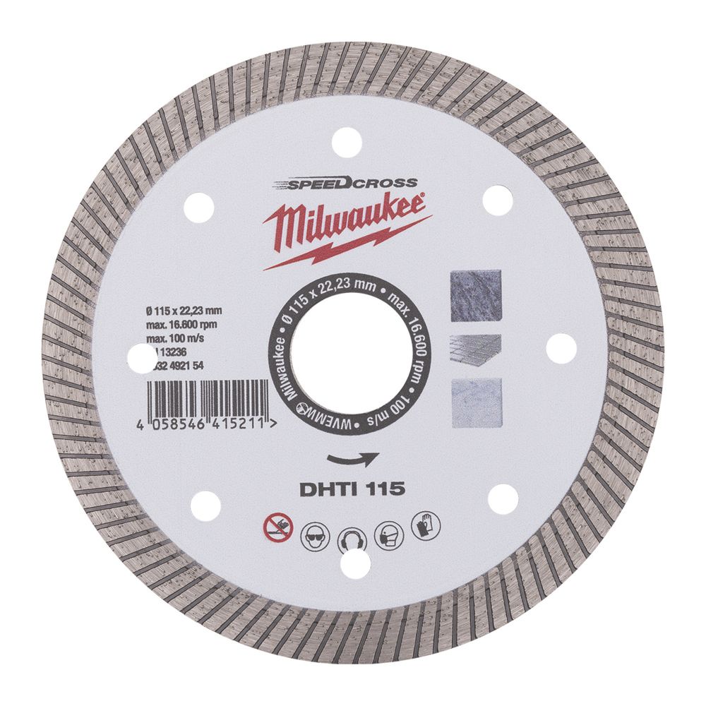 Milwaukee Speedcross DHTI Multi-Material Diamond Blade 115mm x 22.23mm ...