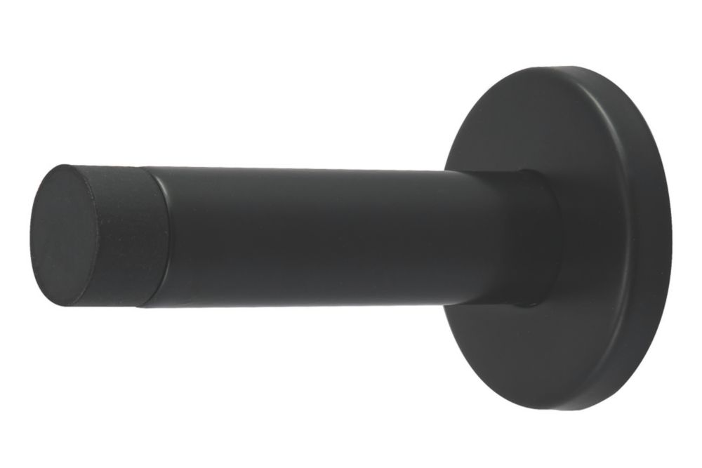 Eclipse Cylinder Projection Solid Wall Door Stop 20 x 85mm Matt Black ...