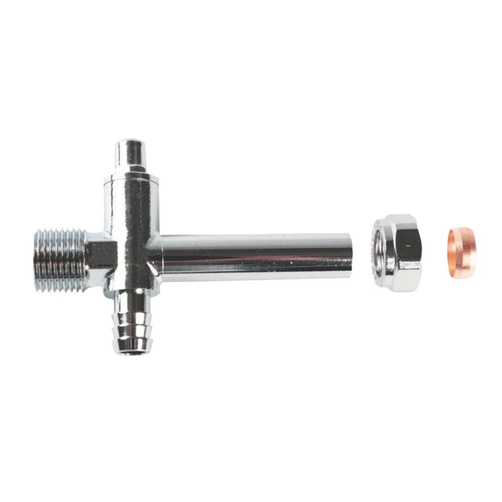 1/2" BSP Male Taper x 15mm Compression 60mm Chrome Radiator Valve ...