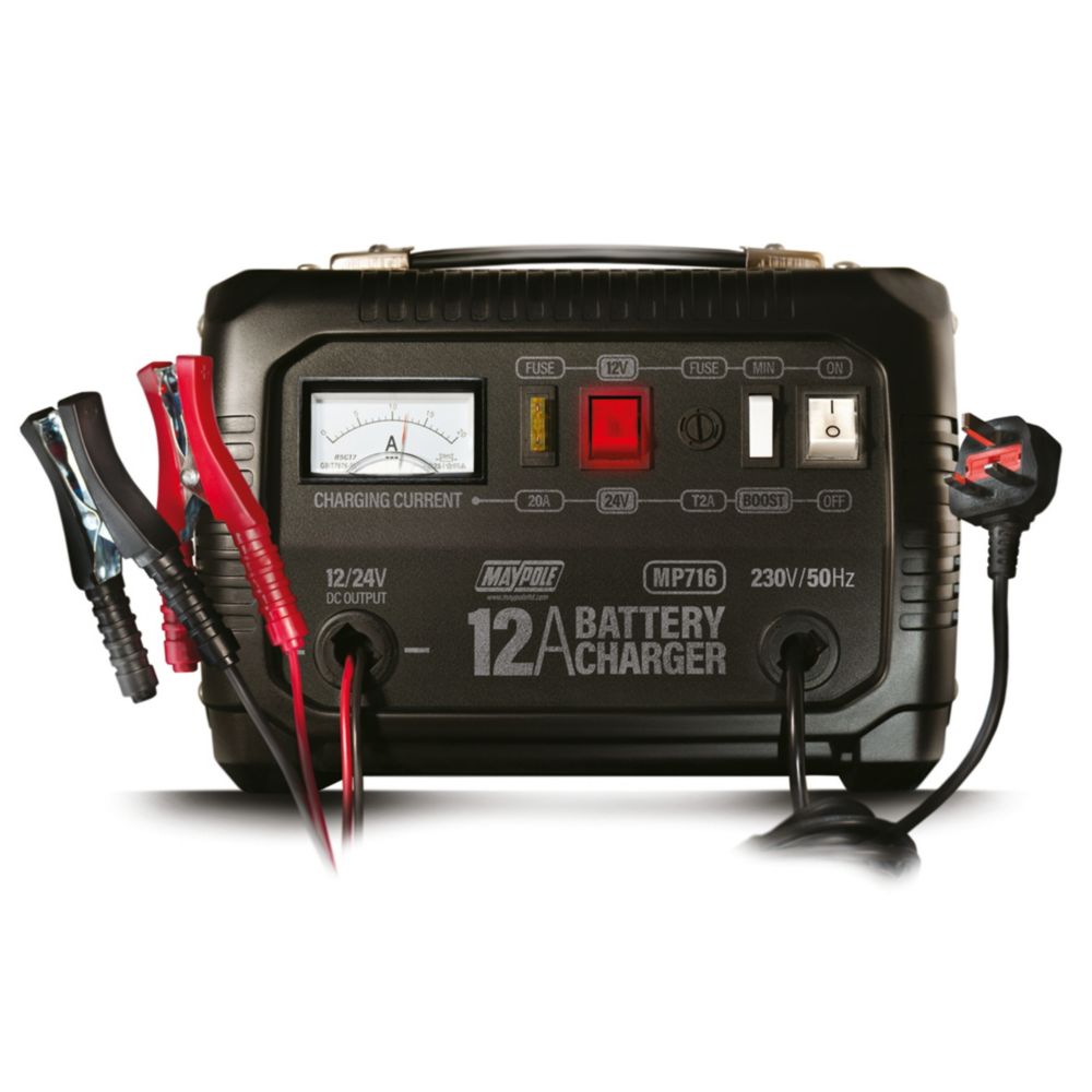 Maypole MP716 12A Battery Charger 12/24V - Screwfix
